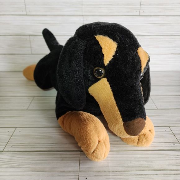 Walmart | Toys | Walmart Plush Dachshund Tan Black Lying Down Position ...